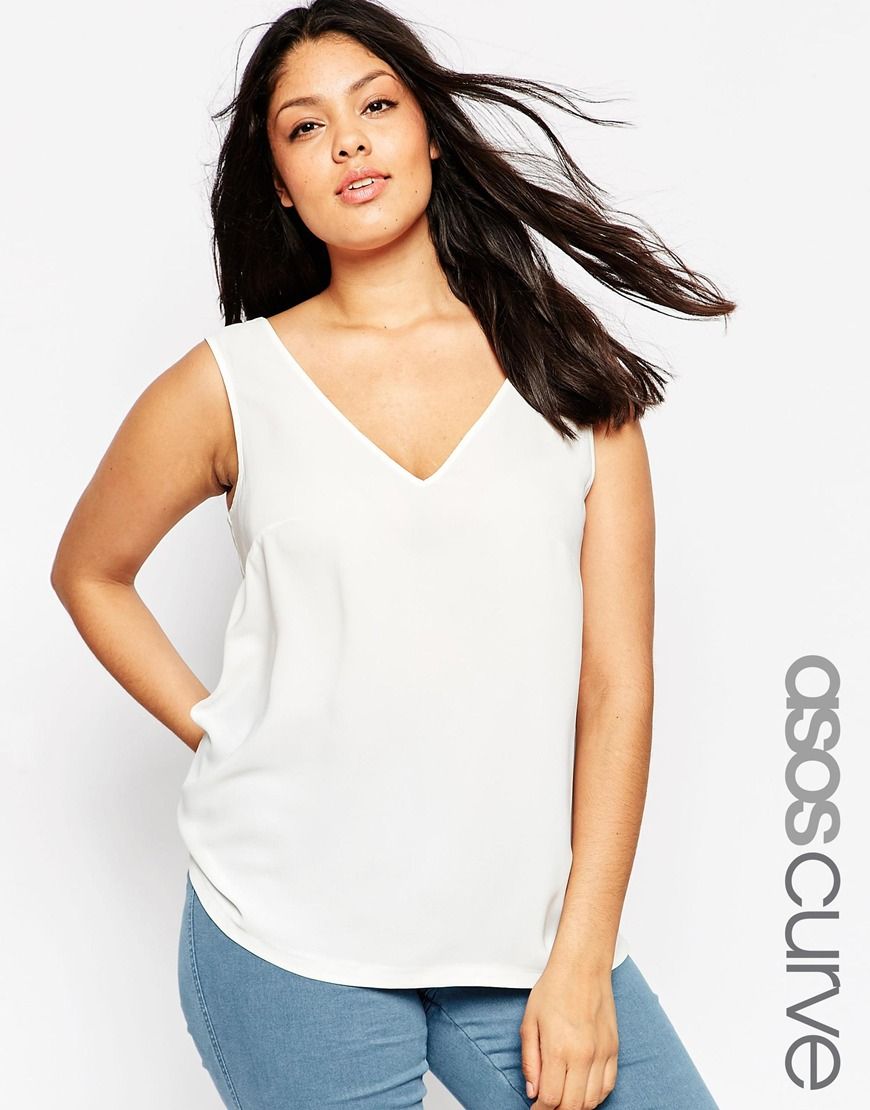 Asos Curve Débardeur Avec Encolure En V Devant Asos Curve Pickture
