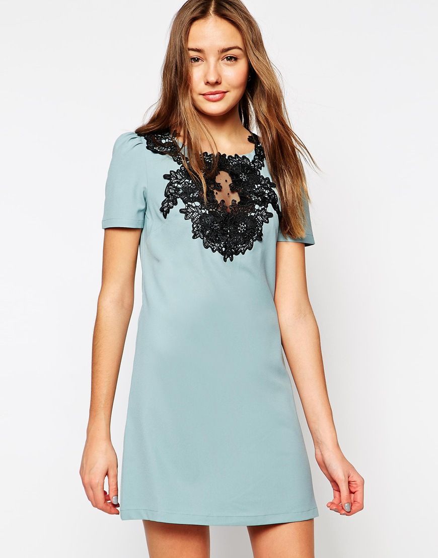 Paperdolls - Robe droite avec empiècement en - Paper Dolls - Pickture