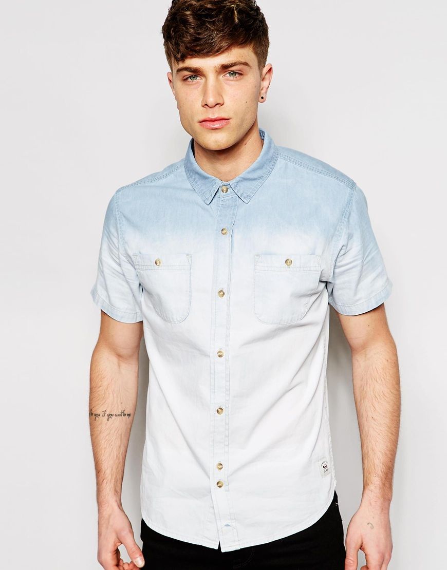 Bellfield - Chemise en jean effet dip-dye à - Bellfield - Pickture
