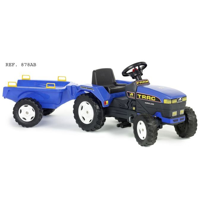 FALK Tracteur Farmtrac + Remorque Bleu - FALQUET - Pickture