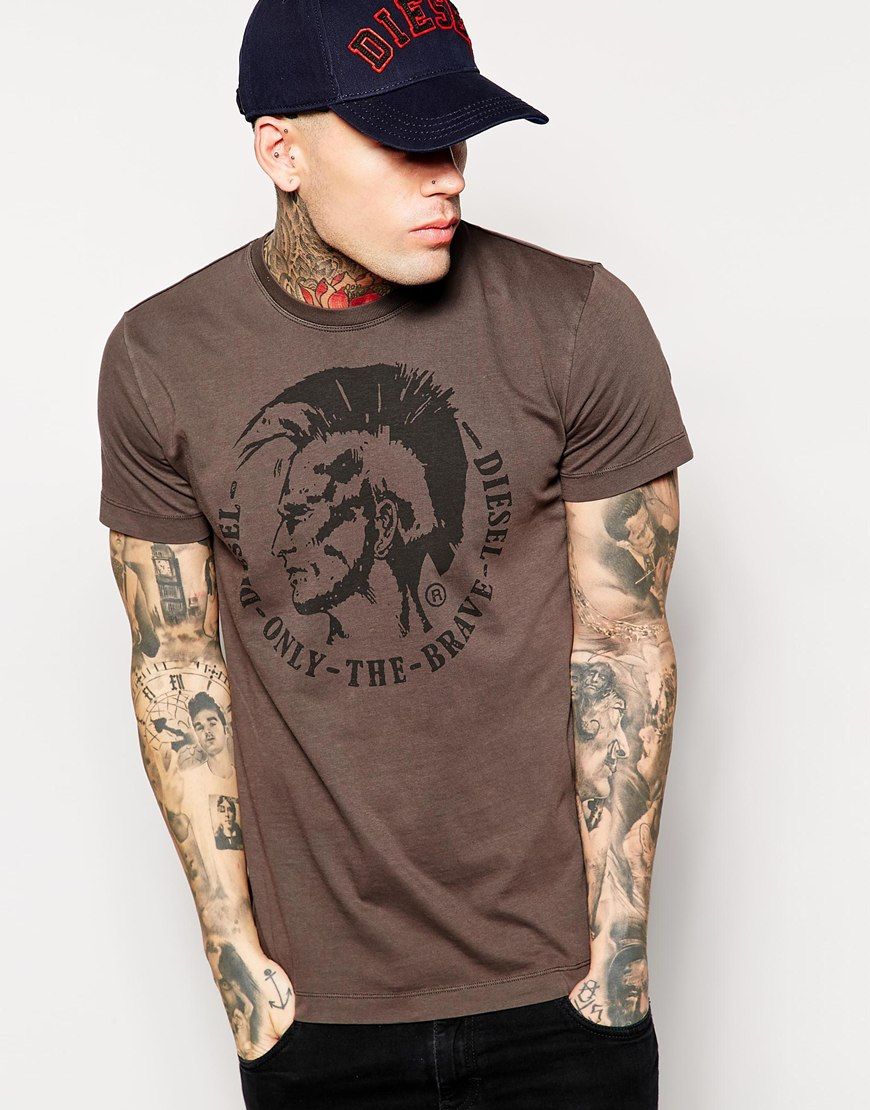 Diesel T-Shirt T-Ulysse Mowhawk Logo Print - - Diesel - Pickture
