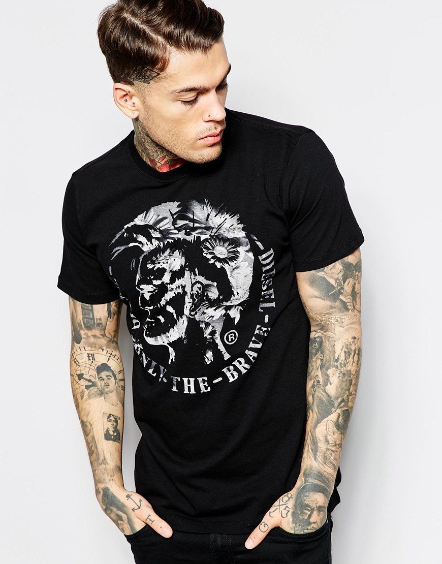 Diesel T-Shirt T-Zosimor Floral Mowhawk Print - - Diesel - Pickture