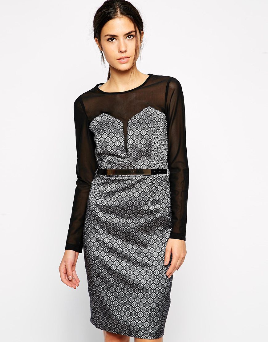 Paper Dolls - Robe manches longues à décolleté - Paper Dolls - Pickture