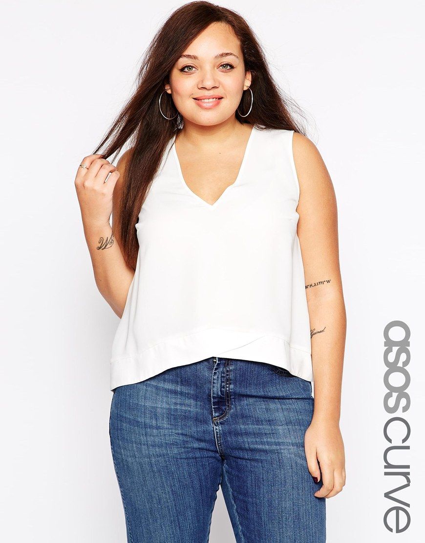 ASOS CURVE - Top style cache-cœur à encolure en - ASOS Curve - Pickture