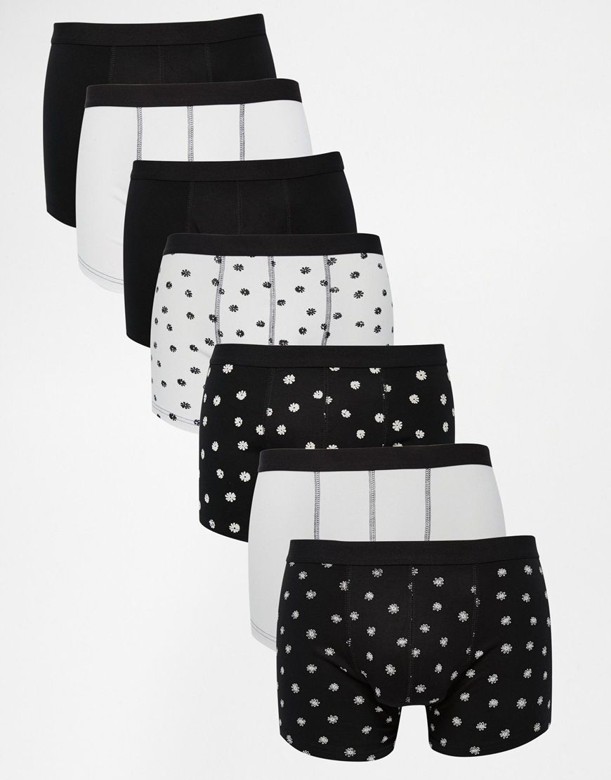 ASOS - Lot de 7 boxers dont un avec imprimé à - Asos - Pickture
